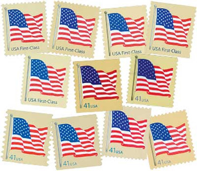 4129/91 - 2007 41c American Flags, Set of 13 Stamps - Mystic Stamp Company