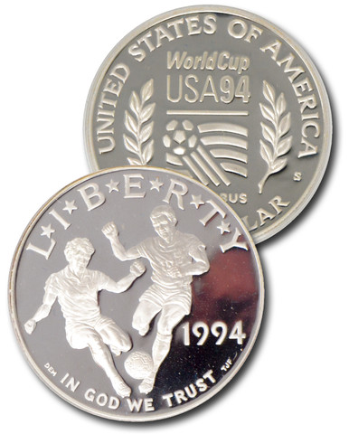 M12015 - 1994 World Cup Silver Dollar, Proof - Mystic Stamp Company