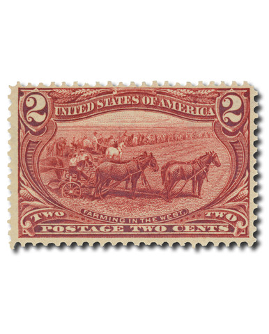 286 - 1898 2c Farming in the West, Copper Red - Mystic Stamp Company