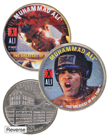 MCN002a - Muhammad Ali Colorized Quarters, 2 Different Designs - Mystic ...