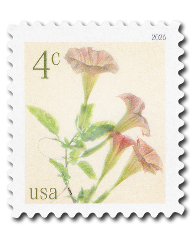 6044 - 2026 4c Angel's Trumpets (from sheet) - Mystic Stamp Company