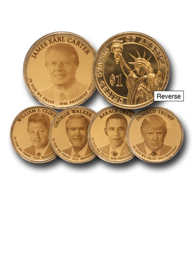 MCN061 - $1 Living U.S. Presidents, Enhanced, 4 Coins - Mystic Stamp ...