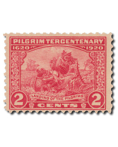 549 - 1920 2c Landing of the Pilgrims, Carmine Rose - Mystic Stamp Company