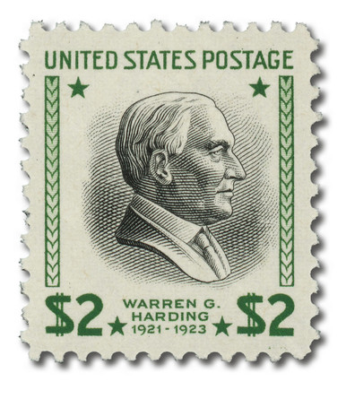833 - 1938 $2 Warren G. Harding, Yellow Green & Black - Mystic Stamp ...
