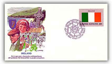 8A377 - 1982 20c Flags of the UN/Ireland - Mystic Stamp Company