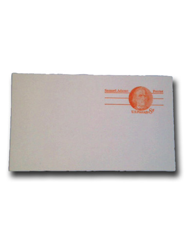 UY24 - 1973 8c Postal Card, Samuel Adams, Orange - Mystic Stamp Company