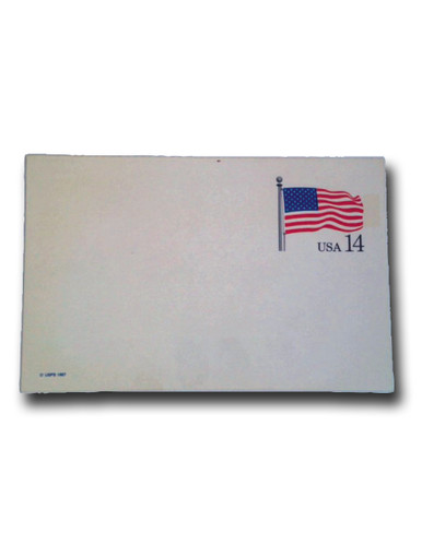 UY38 - 1987 14c Postal Card, Stars & Stripes, Black, Blue & Red ...