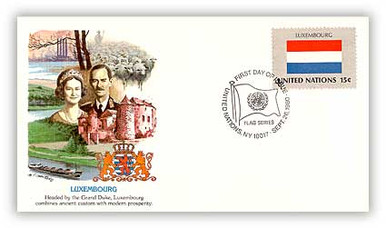 8A326 - 1980 15c Flags of the UN/Luxembourg - Mystic Stamp Company