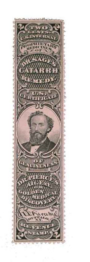 RS190c - 1877-78 2c R. V. Pierce, Black, Pink Paper - Mystic Stamp Company