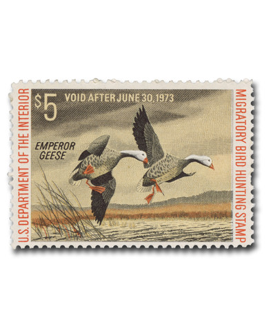 RW39 - 1972 $5.00 Federal Duck Stamp - Emperor Geese - Mystic Stamp Company