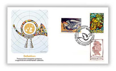 7254253 - 1994 UN NY Definitive Combo 10c, 19c, $1 - Mystic Stamp Company