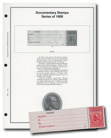 R730 - 1958 $2500 U.S. Internal Revenue Stamp, Carmine, No Gum, No ...