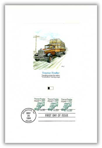 4902874 - 1994 Tractor Trailer Proofcard - Mystic Stamp Company