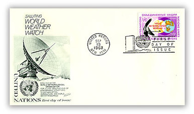 8A189 - 1968 20c World Weather Watch - Mystic Stamp Company