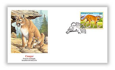 7259050 - 1997 UN-NY 32c Endgrd Spc Cougar,Mt Lion,Puma - Mystic Stamp ...