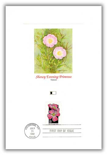56026 - 1992 29c Wildflowers: Evening Primrose Proof Card (#2671 ...