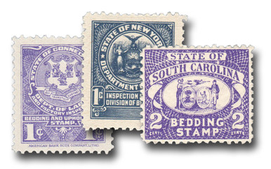 MUS084 - Three State Bedding Inspection Stamps: Connecticut, New York ...