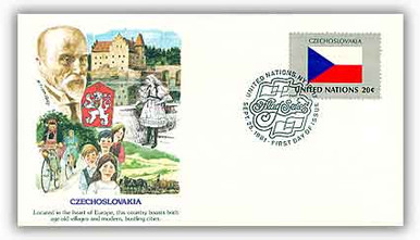 8A355 - 1981 20c Flags of the UN/Czechoslovakia - Mystic Stamp Company