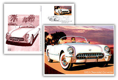 UX442 - 2005 23c Sporty Cars, 1953 Chevrolet Corvette, First Day Issue ...