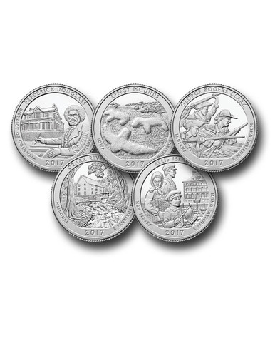 MCN087 - 2017 America the Beautiful Quarters, Complete, Philadelphia ...