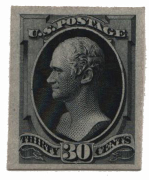 190P4 - 1879 30c Alexander Hamilton, Full Black, Plate Proof on Card ...