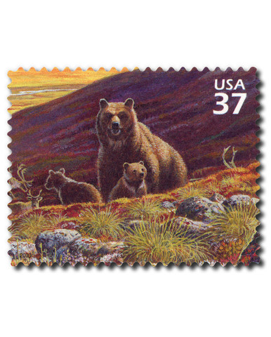 3802e - 2003 37c Arctic Tundra: Grizzly Bears - Mystic Stamp Company