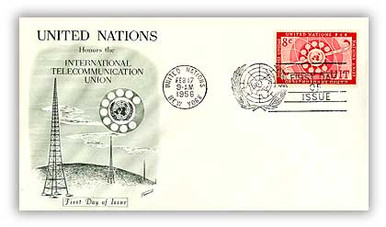 8A42 - 1956 8c International Telecommunication Union - Mystic Stamp Company