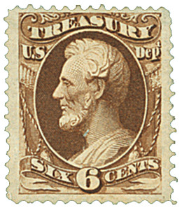 O110 - 1879 6c Treasury Department Official, Brown, Soft Paper - Mystic ...
