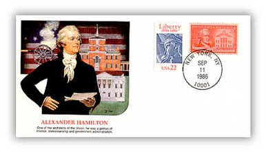81843 - 1986 Alexander Hamilton/Shapers of Am.Liberty - Mystic Stamp ...