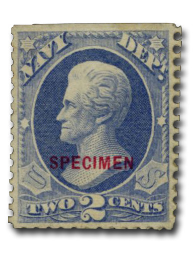 O37S - 1875 3c Navy Department Official, Specimen, Ultramarine - Mystic ...