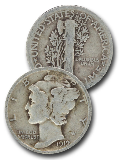 CD-919 - 1919 Mercury Dime - Mystic Stamp Company