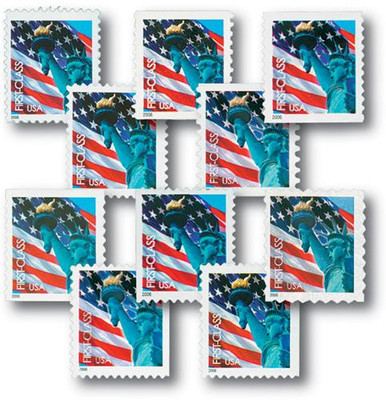 3965/75 - 2005 39c Lady Liberty & Flag, Set of 10 Stamps - Mystic Stamp ...