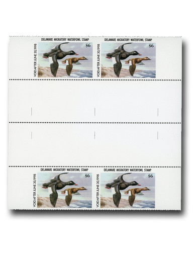 MA1787 - 1997 Delaware State Duck Stamp #18 HGP imperf between 4 stamps ...
