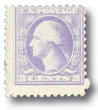 530a - 1918 3c Washington, Purple, Offset Printing, Unwatermarked, Type ...