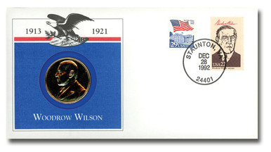 97723 - 1992 Woodrow Wilson Medal Cover - Mystic Stamp Company