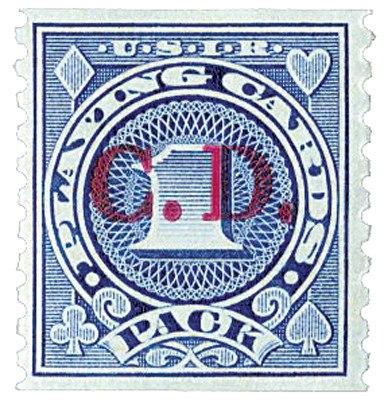 RF26A-PC241 - 1940 1c Playing Card Stamp with C. D. Precancel, Blue ...