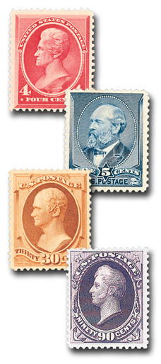215-18 - 1888 Bank Notes, Soft Paper, Perf. 12, Complete Set of 4 ...