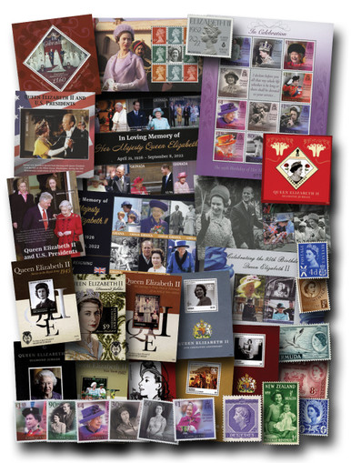 MFN555 - Queen Elizabeth II Stamp Collection, 60 Mint and Used Stamps ...