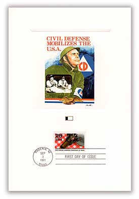55910 - 1991 WWII-Civil Defense 29c Proofcard - Mystic Stamp Company