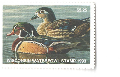 SDWI16 - 1993 Wisconsin State Duck Stamp - Mystic Stamp Company