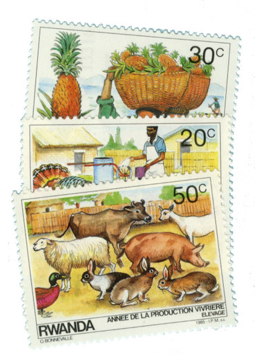 1213-15 - 1985 Rwanda - Mystic Stamp Company