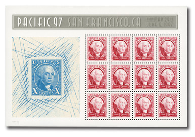 3140 - 1997 60c Pacific '97: George Washington, sheet of 12 Stamps ...