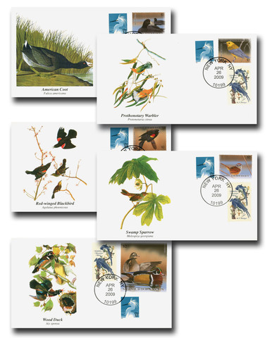 FD424 - 2009 Audubon set of 5 covers - Mystic Stamp Company