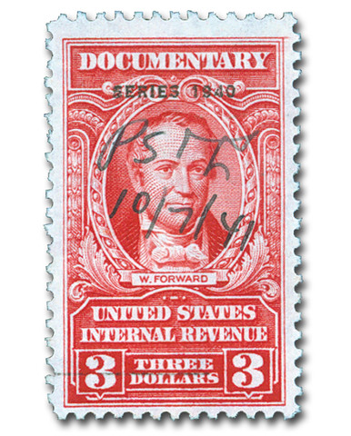 R302 - 1940 $3 US Internal Revenue Stamp - engraved, watermark, perf 11 ...