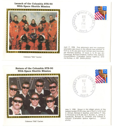 STS90A - STS-90 Launch and Return Covers - Mystic Stamp Company