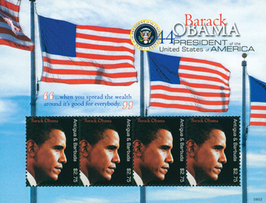 M10358 - 2009 Antigua President Obama 4v M - Mystic Stamp Company
