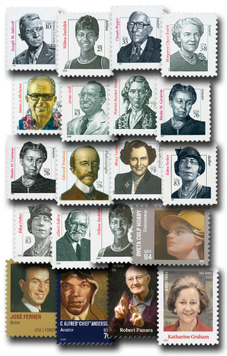 3420/5699 - 2000-22 Distinguished Americans, Set of 20 Stamps - Mystic ...