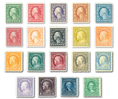 462-80 - 1916-17 Regular Issues, Unwatermarked, Perf. 10, Complete Set ...