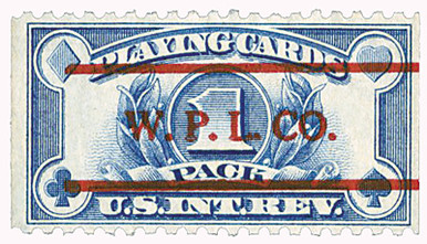 RF27-PC194 - 1940 1c Playing Card Stamp with W. P. L. Co. Precancel ...