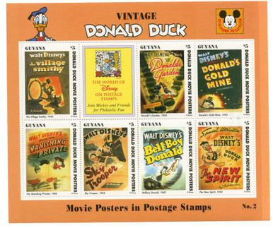 MDS142 - 1993 Disney's Vintage Donald Duck Movie Posters, Mint Sheet of ...